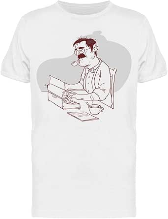 Smartprints Man Novelist Clipart Tee Men's | Amazon.com