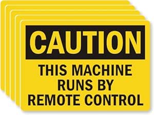 Amazon.com: Caution: This Machine Runs By Remote Control, Laminated ...