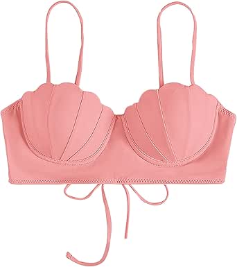Amazon.com: Strappy Seashell Bikini Top Mermaid Swimwear, Women Push Up ...