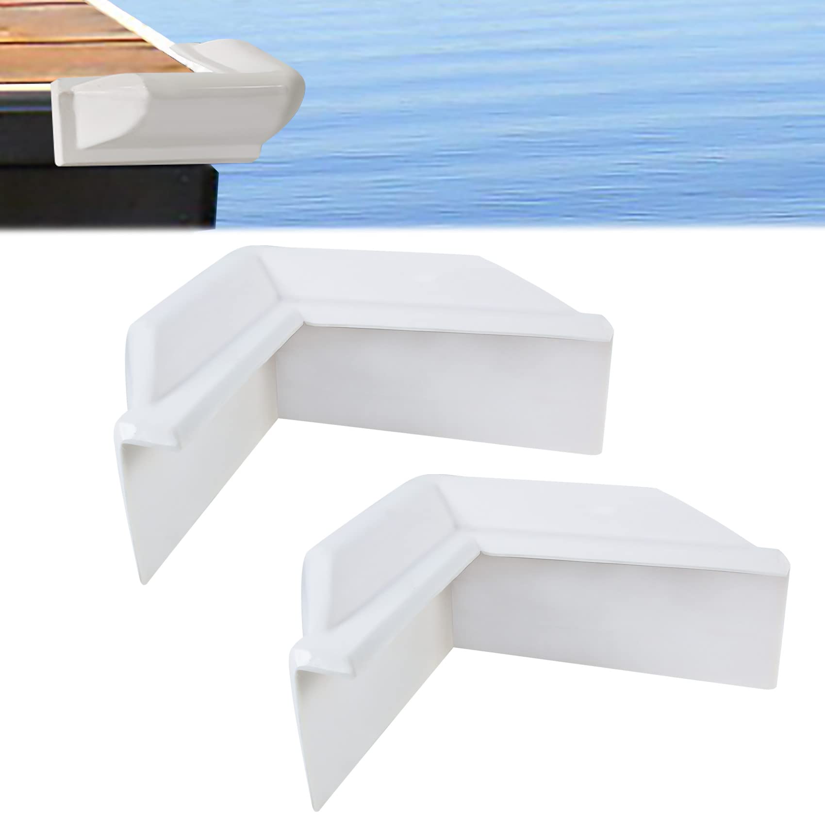 Snapklik.com : White Dock Corner Bumper, 2 Pack Vinyl 90 Degree Corner ...