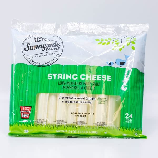 Amazon.com: Sunnyside Farms, Mozzarella String Cheese, 24 Ounce ...