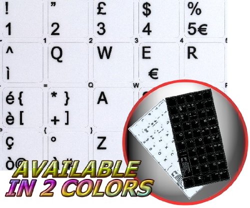 Amazon.com: ITALIAN KEYBOARD STICKERS WHITE BACKGROUND (15x15 SIZE ...