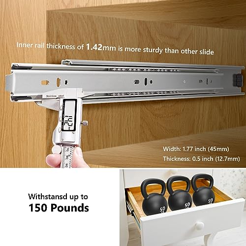 Snapklik.com : 22 Inch Drawer Slides, Drawer Slide Glides Ball Bearing ...