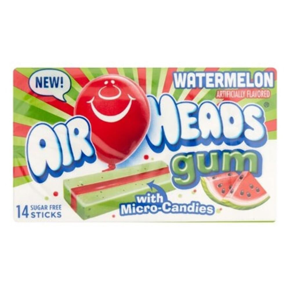 Amazon.com : Airheads Watermelon Gum - 14ct : Grocery & Gourmet Food