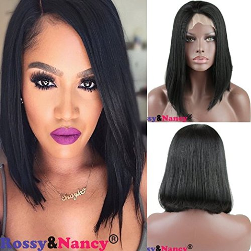 Amazon.com: Rossy&Nancy Synthetic Hair Lace Front Bob Wigs Natural ...