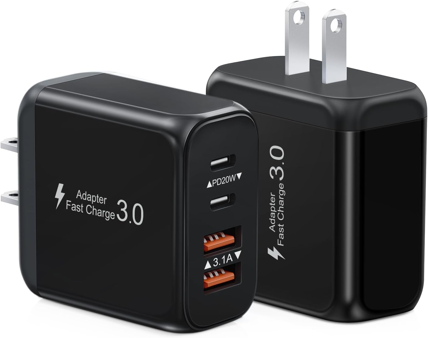 Amazon.com: USB C Charger Block [2-Pack], 40W 4-Port Type C Fast ...