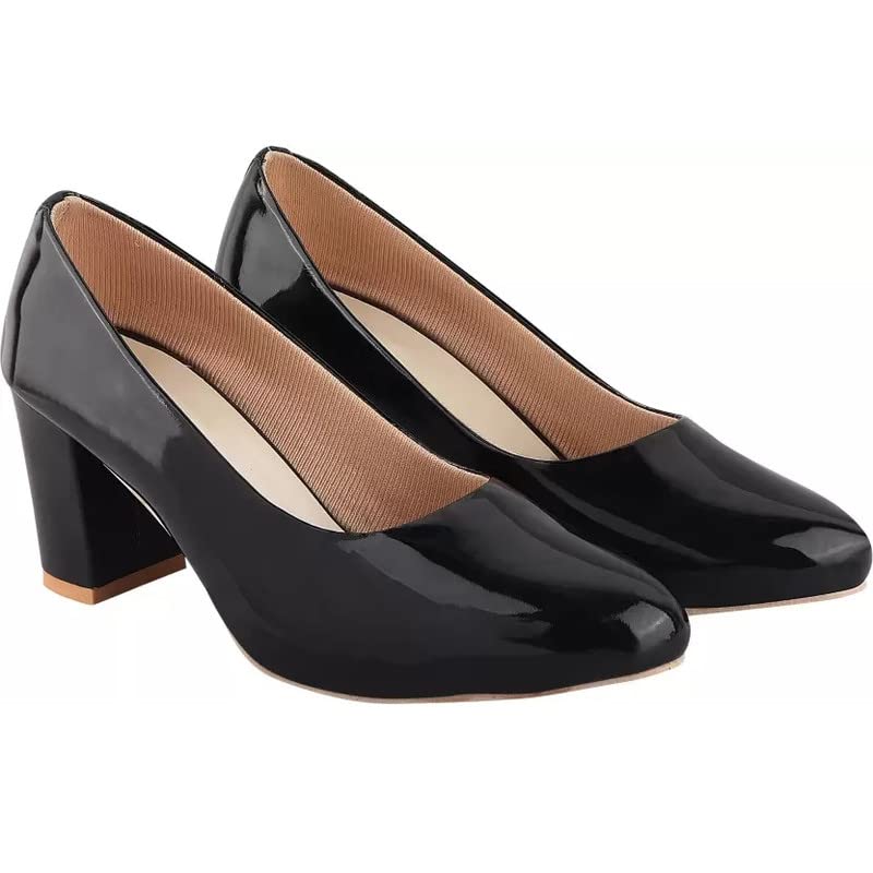 Buy Latest and Stylish Black High Heel Comfortable Office Bellies for ...