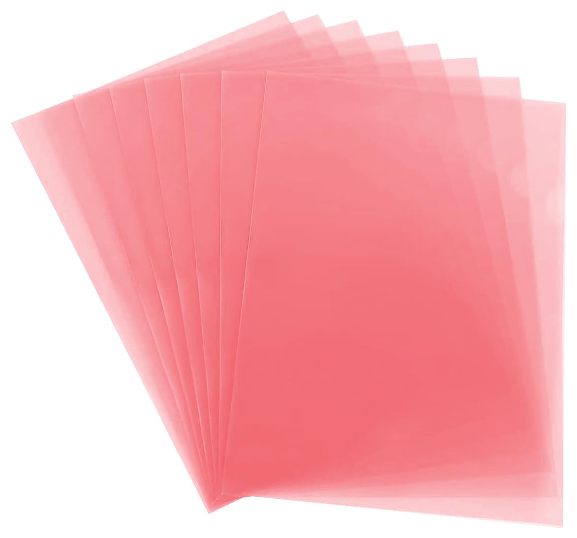 A4 Size 25 Pcs Red L Type Folder with Thumb Notch, Open Top and Side ...