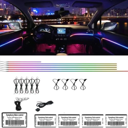 Amazon.com: Acrylic Interior Car LED Strip Light APP Control, RGB ...