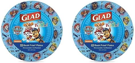 Amazon.com: Glad for Kids Paw Patrol Paper Plates, 20 Count, 8.5 Inches ...