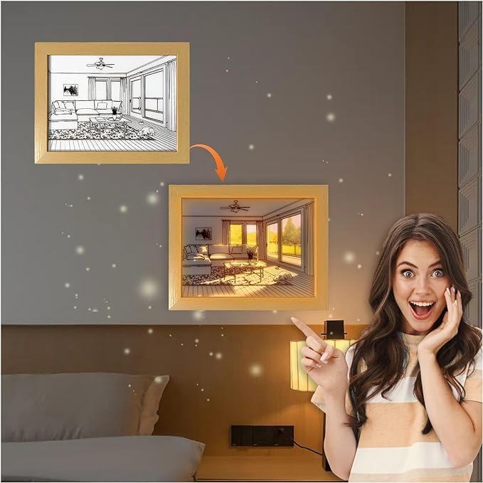 Buy Whixant 3D LED Painting Wooden Photo Frame, LED Light Painting Wall ...