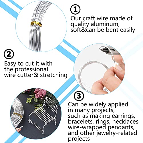 Aluminium wire 1mm x 20m, Bendy Craft Wire, Silver Plated Jewellery ...