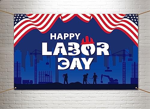 Amazon.com : Happy Labor Day Photo Booth Backdrop USA Stars and Stripes ...