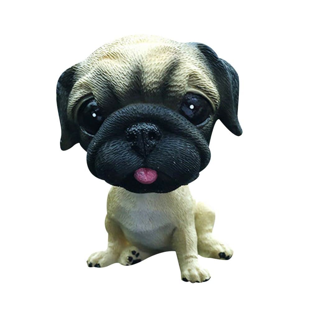 Amazon.com: gofidin Resin Nodding Dog,Funny Shaking Head Pug Toys,Cute ...