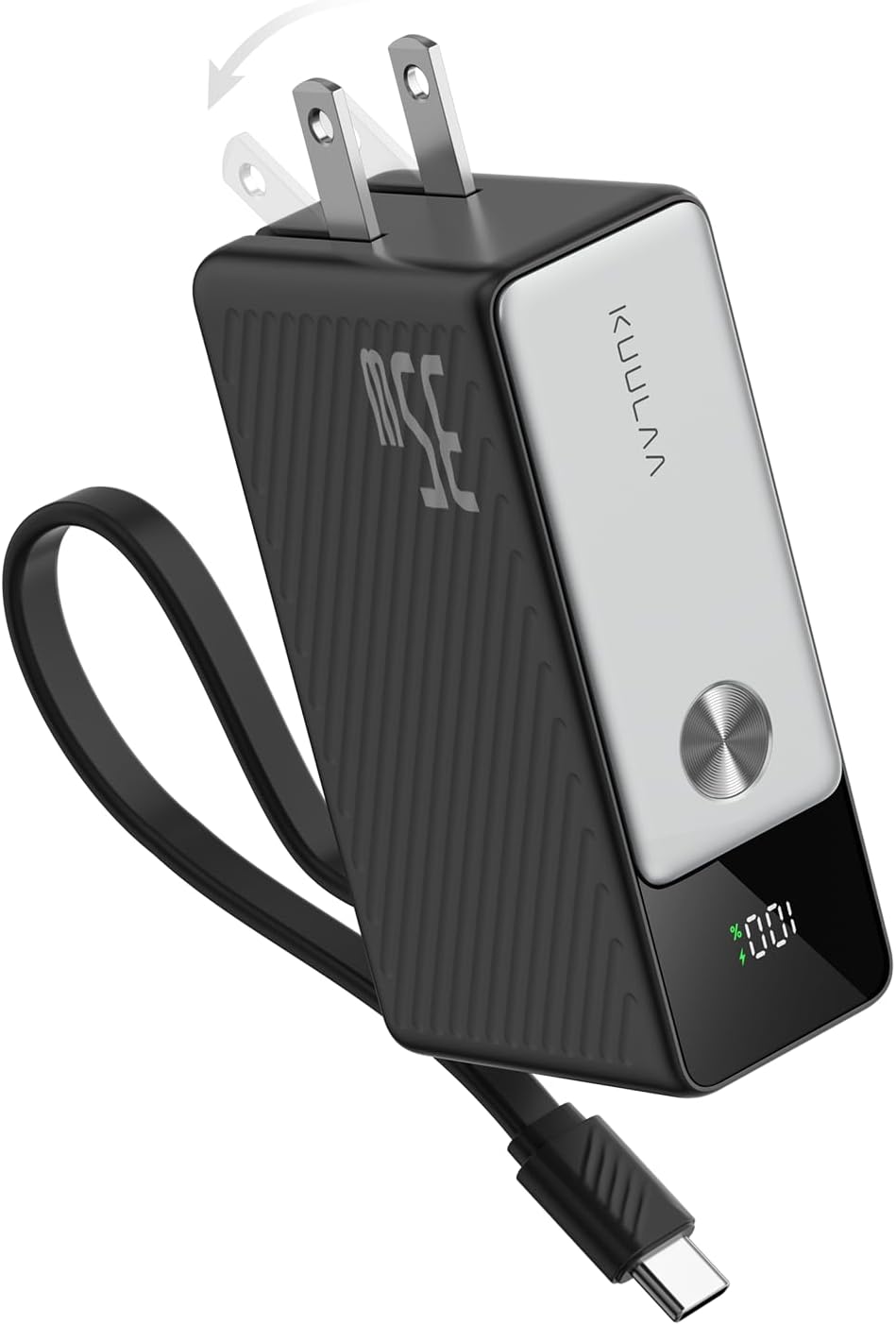 Amazon.com: Kuulaa 35W Portable Charger with Built in Cable and AC Wall ...
