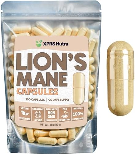 Amazon.com: XPRS Nutra Organic Lions Mane Supplement Capsules - 180 ...