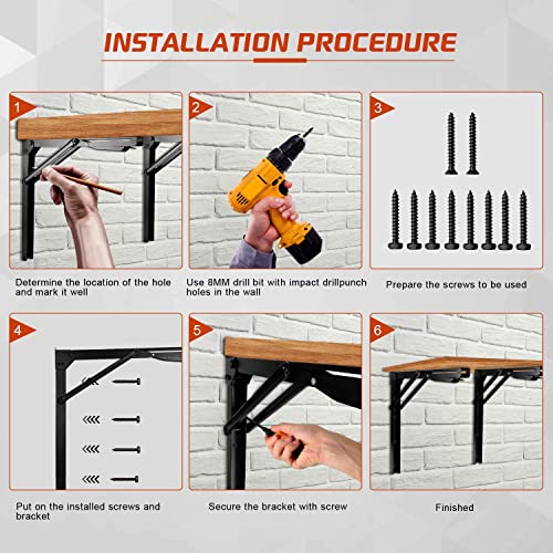 Snapklik.com : Ultrawall 24 Inch Black Sturdy Folding Shelf Brackets