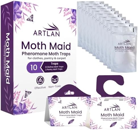 CARPET AND CLOTHES MOTH TRAPS. 7 Pack of Sticky Pheromone Traps That ...