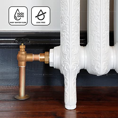 Midline Valve 96343 Globe Style Angle Stop Valve, Lead-Free, 1/2 in ...