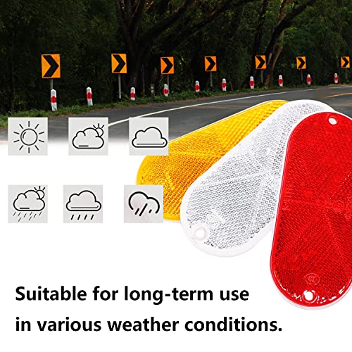 Snapklik.com : Smseace 10Pack Safety Reflectors Yellow Oval Reflector