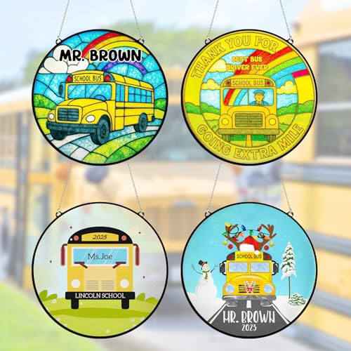 Amazon.com: UIDMEN Personalized Suncatcher for Bus Driver, Custom ...