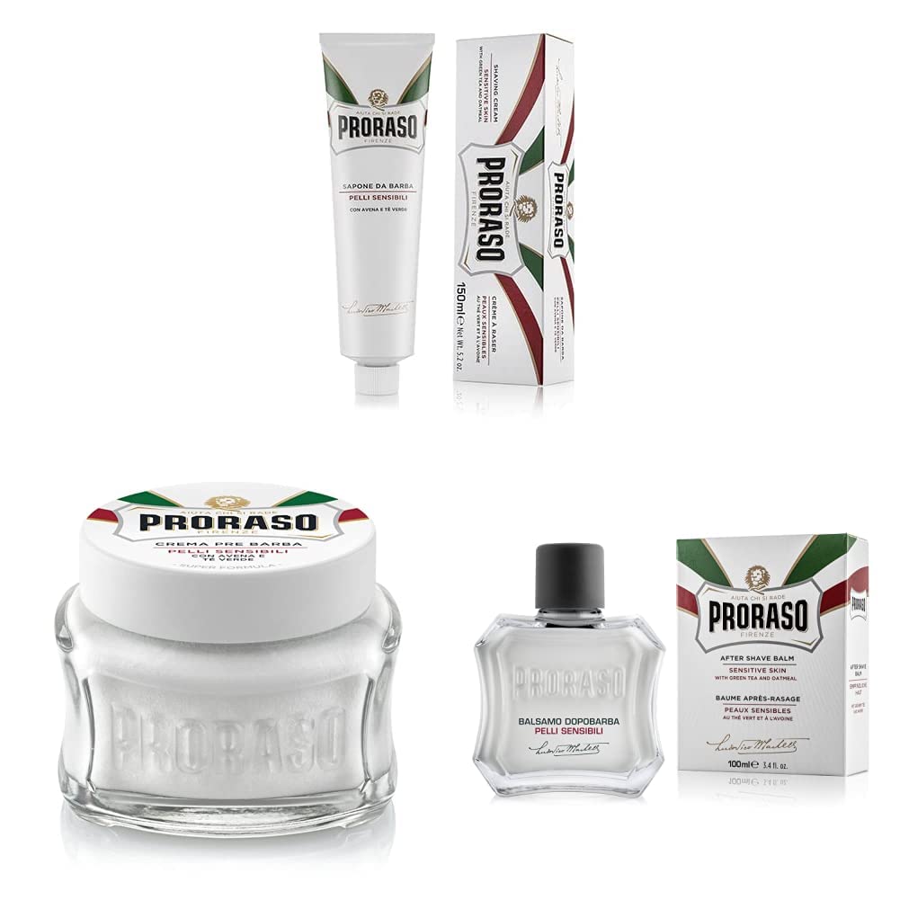 Amazon.com: Proraso Sensitive Shaving Kit, Formula with Green Tea and ...
