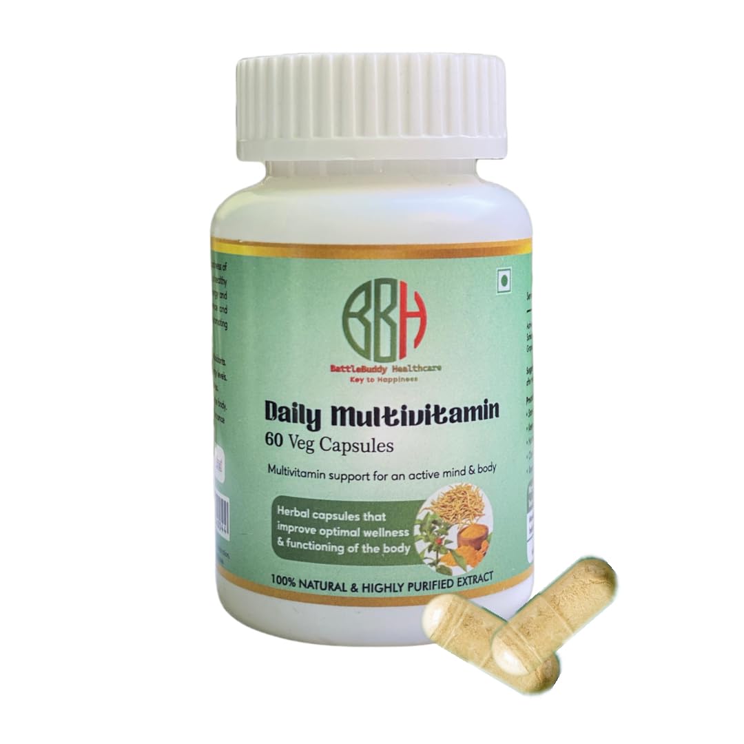 BattleBuddy Healthcare Daily Multivitamin - 60 Veg Capsules : Amazon.in ...