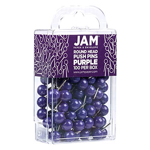 Snapklik.com : JAM PAPER Colorful Push Pins - Round Head Map Thumb ...