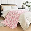 Amazon.com: Checkered Throw Blanket for Couch, Pink Checkerboard ...