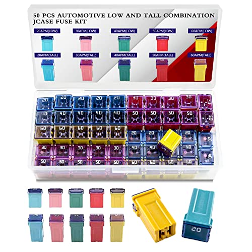 Snapklik.com : 50 Pcs Car Fuses Set-Low And Tall/STD Profile JCASE Box ...