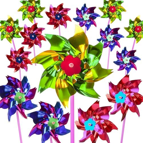 Amazon.com: Foilswirl 160 Pcs Colorful Pinwheels 8 Mixed Colors Plastic ...