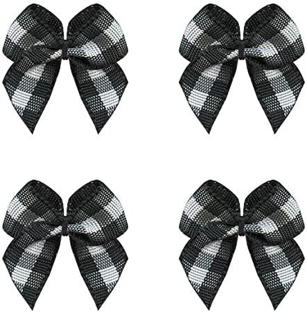 Amazon.com: Mini Gingham Ribbon Bows Checkered Ribbon Flowers Plaid ...