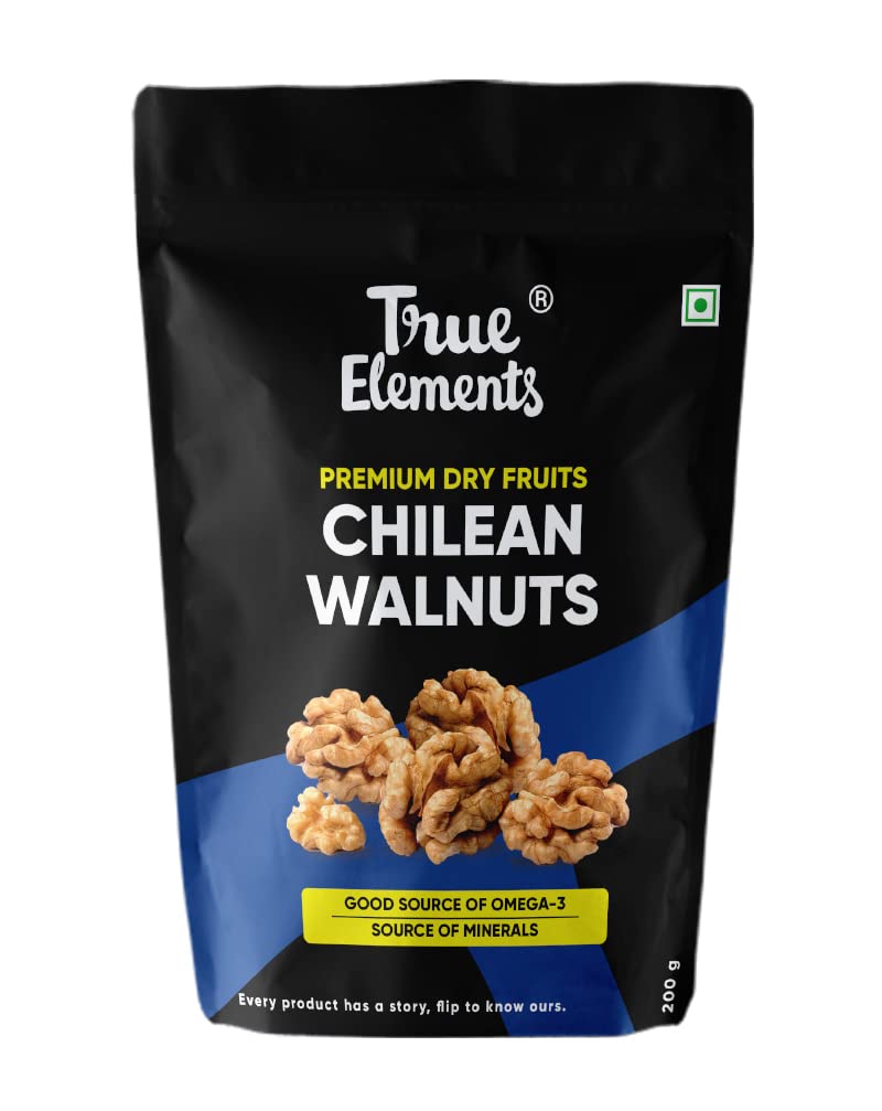True Elements Chilean Walnuts 200g - Walnut Kernel | Akhrot Giri | Dry ...