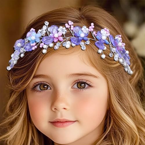 Amazon.com : Campsis Flower Princess Headpiece Pink Headband for Girls ...