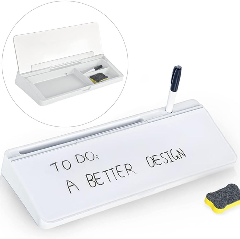 Amazon.com : Glass Desktop Whiteboard with Drawers Organizers for ...