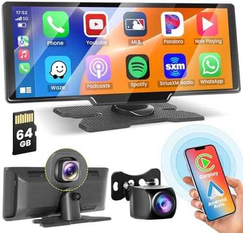 Amazon.com: Car Play Screen with 4K Dash cam 10.26 Inch Compatible with Apple Carplay/Android ...