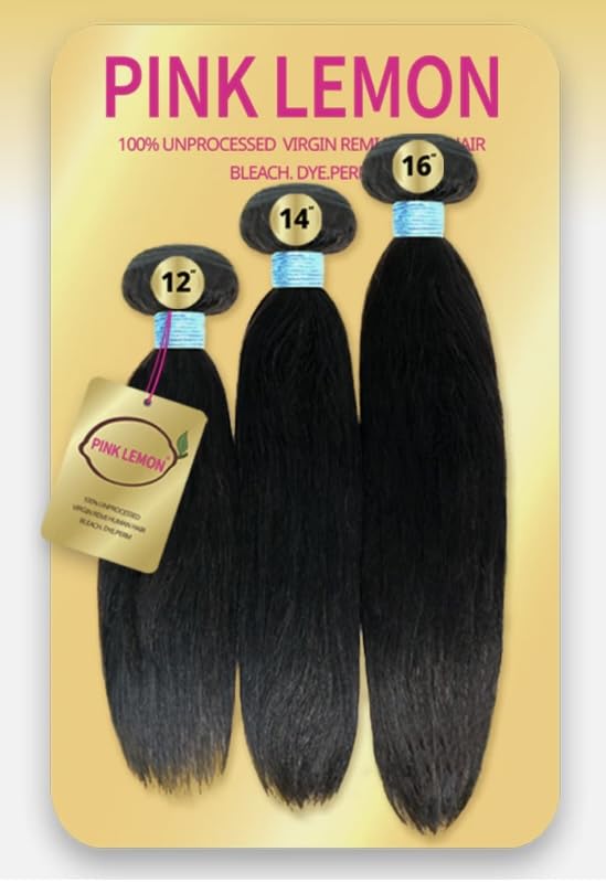 Amazon.com : Pink Lemon 13A Human Hair Bundles Brazilian Straight Hair ...
