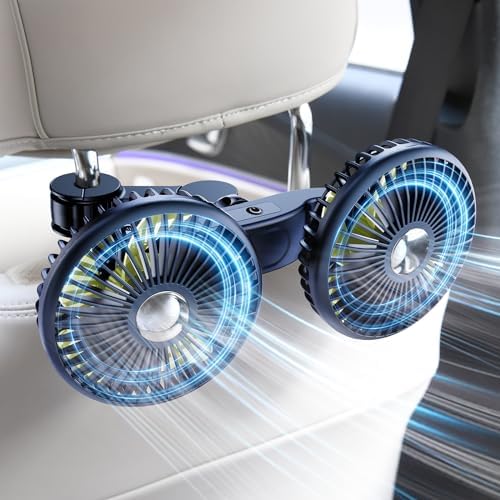 Amazon.com: DICMKY Dual Head Car Cooling Fan for Back Seat, Battery ...