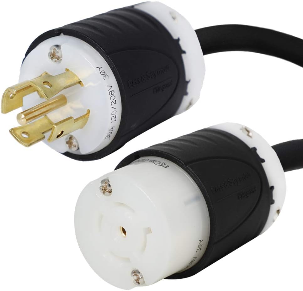 Nema L21 30p To L21 20r Plug Adapter 20 Foot 20a208v 12 Awg 3 Phase Iron Box Ibx 3241