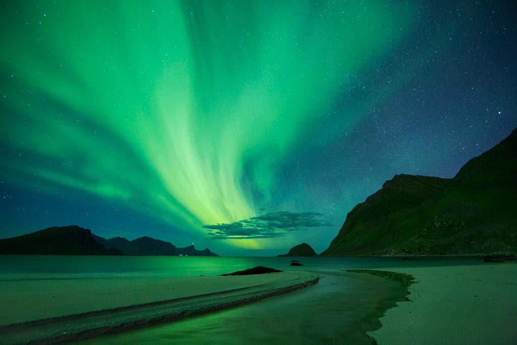 Buy Northern Lights Aurora Borealis Haukland Beach Norway Star Night ...