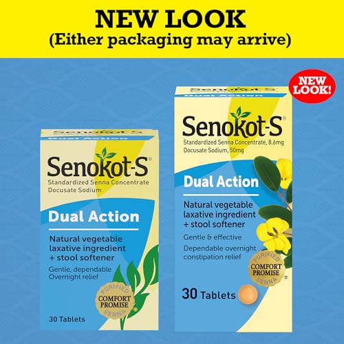Senokot S Dual Action Natural Vegetable Laxative Ingredient Plus Stool ...