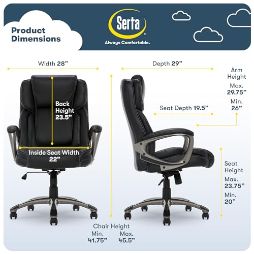 Snapklik.com : Serta Executive Office Adjustable Ergonomic Computer Chair