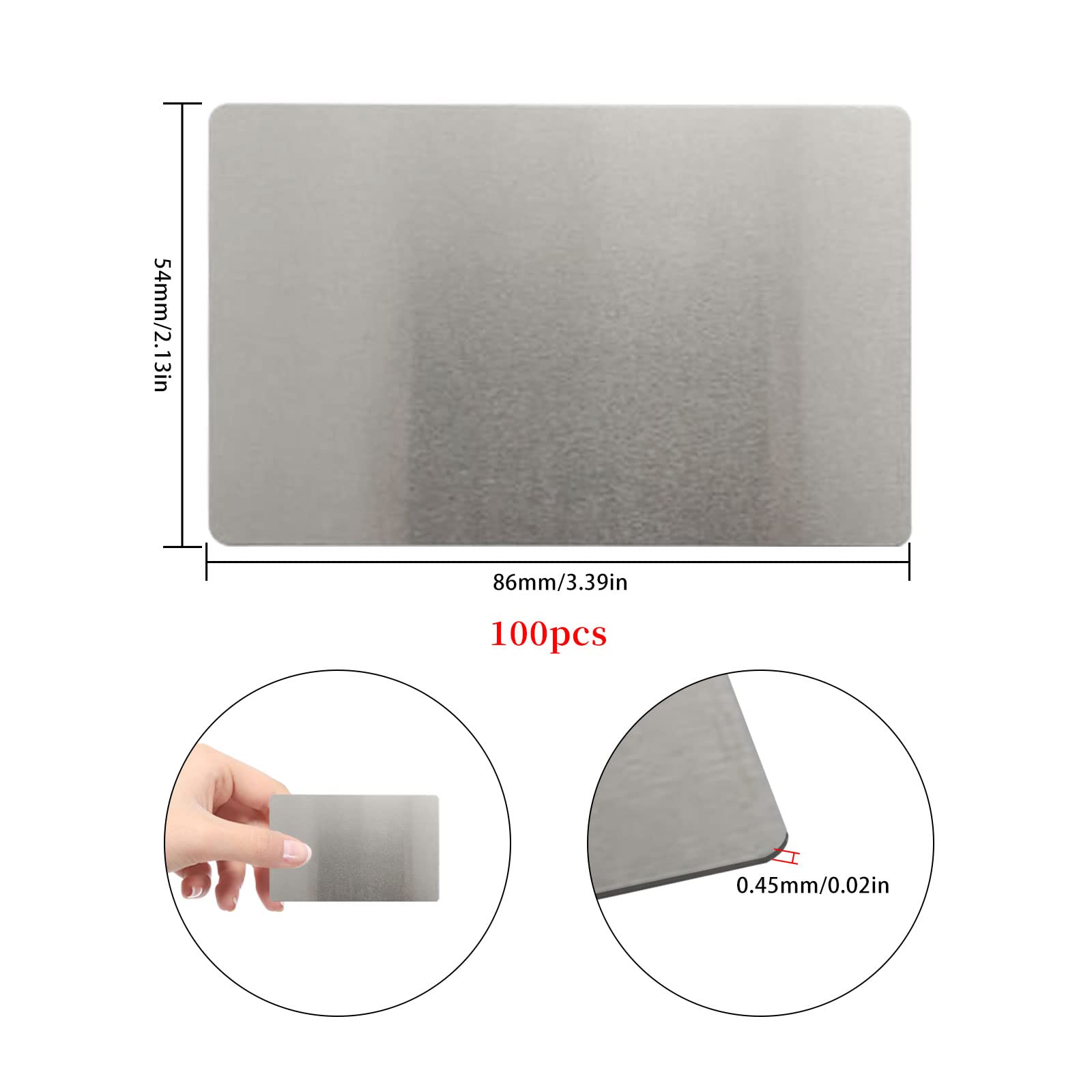 Snapklik.com : CDIYTOOL 100 Pcs Silver Aluminum Business Cards