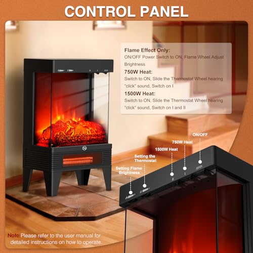 Snapklik.com : ALPACA Electric Fireplace Stove, 1500W Freestanding ...