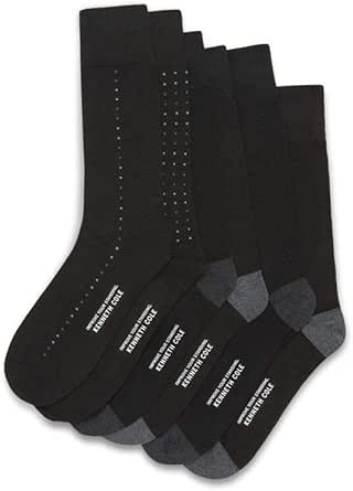 Amazon.com: Kenneth Cole New York Men's Basic Rib Dress Crew Socks ...