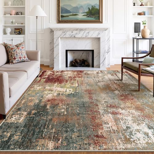 Amazon.com: RELEANY Washable Area Rugs 8'x10' Non-Slip Modern Abstract ...