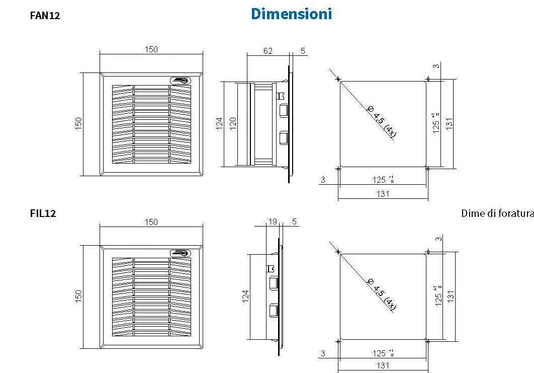 TX-FAN12BN0A | B&R Enclosures Texa FAN Series Filter Fan, 230 V, 55