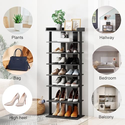 Snapklik.com : HOME BI Vertical Shoe Rack, Tall Skinny Wooden Shoe ...