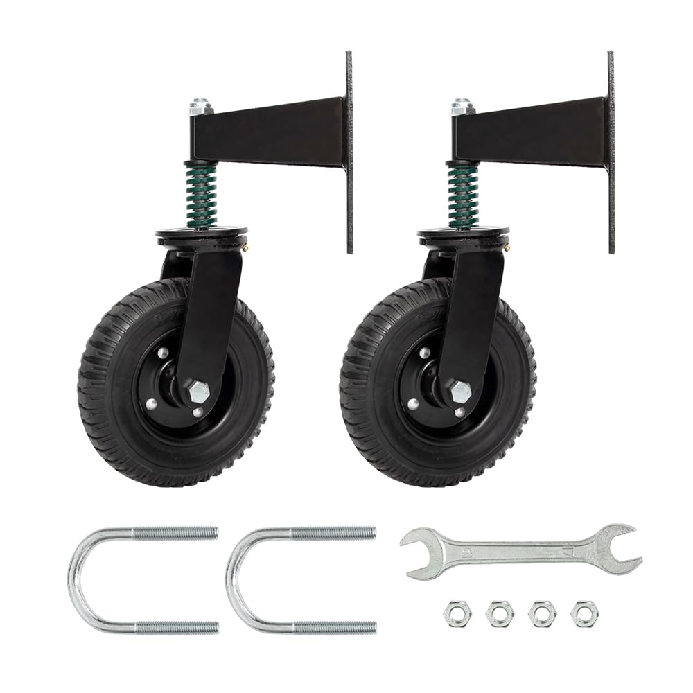 Yeeoy Spring Loaded Gate Caster Wheels 8” for Metal Tube Gate Wooden ...