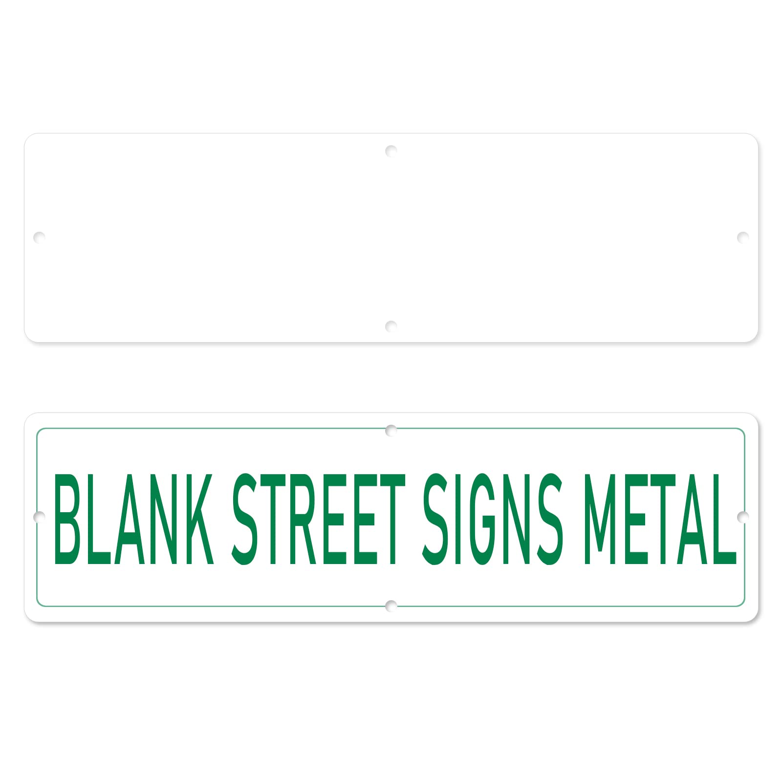 Blank White Street Signs
